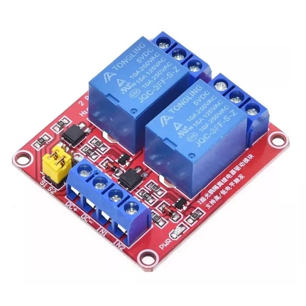 Electrónica Mendoza. MODULO RELE 2 CANALES 5V 10A ARDUINO