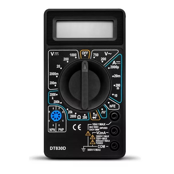 Electrónica Mendoza. TESTER MULTIMETRO DIGITAL CON BUZZER DT830D