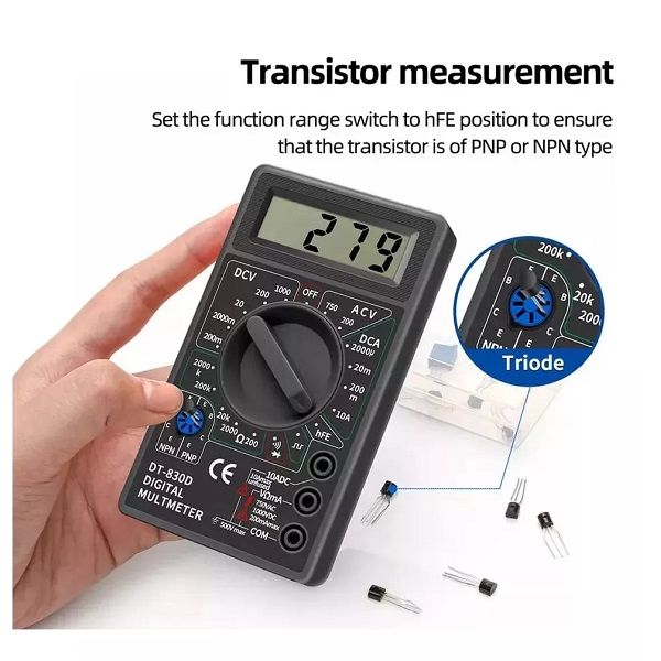 Electrónica Mendoza. TESTER MULTIMETRO DIGITAL CON BUZZER DT830D